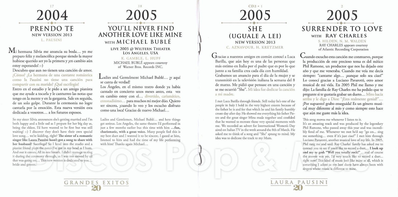 Discos Pop And Mas Laura Pausini 20 Grandes Exitos