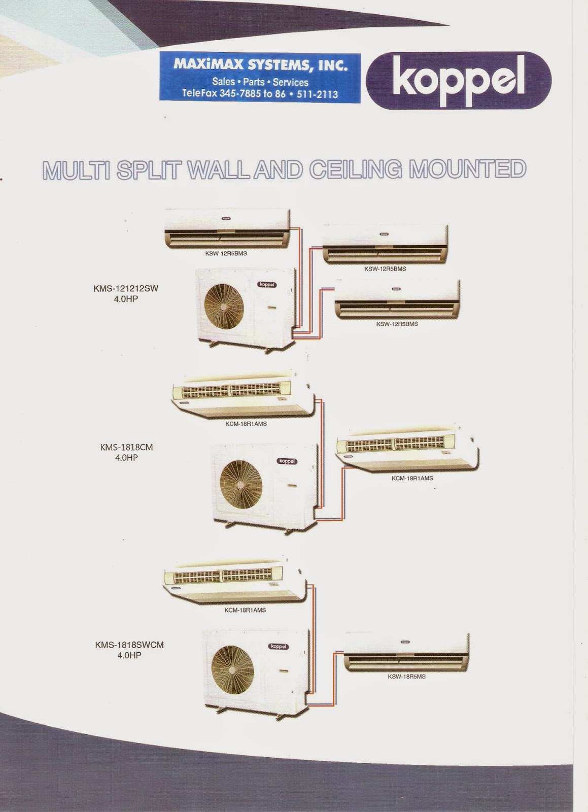 MaximaxSystems.com: KOPPEL AIR CONDITIONERS PRODUCT LINE-UP