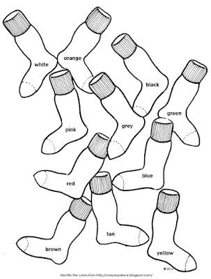Crayon Palace: Identify Color Words: mismatched socks