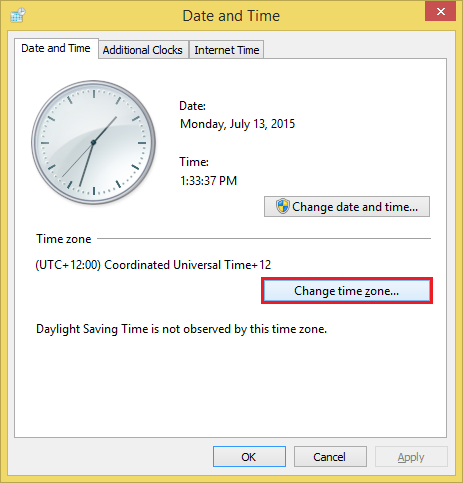 Windows 10 change time zone - songadams