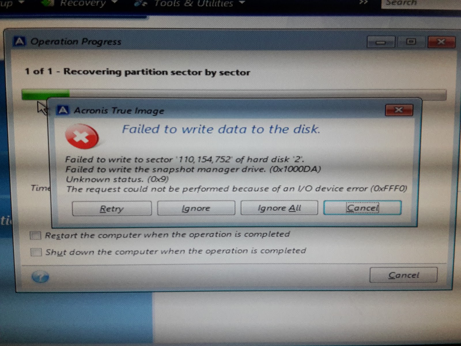 App Deployment Tech Blog (mostly): ATI 2018 recovery failure workaround