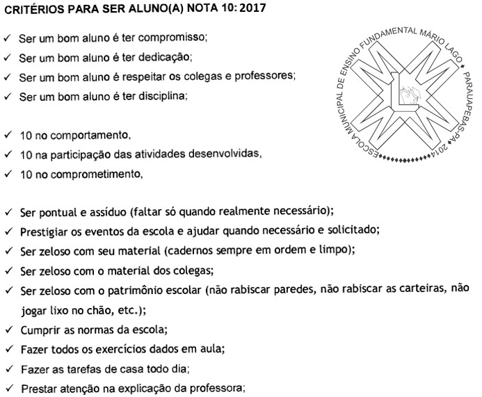 E.M.E.F. Mário Lago: Alunos nota 10 ano 2017 da Escola Municipal de ...