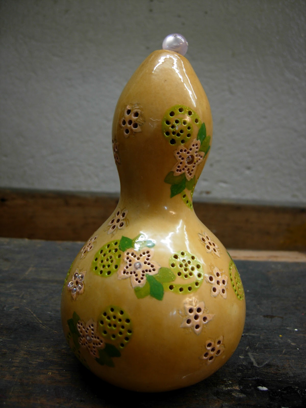 Flaschenkürbis / Kalebasse: Lampe 2