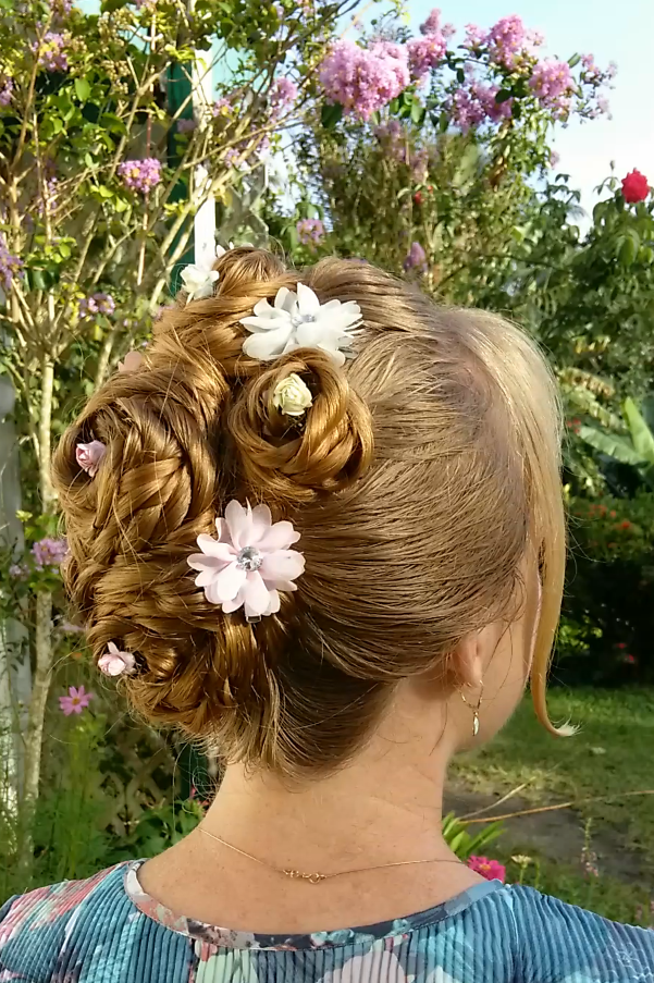 Braids & Hairstyles for Super Long Hair: Flower Updo