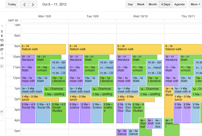 Five Star Homeschool: Google Calendar for Homeschool