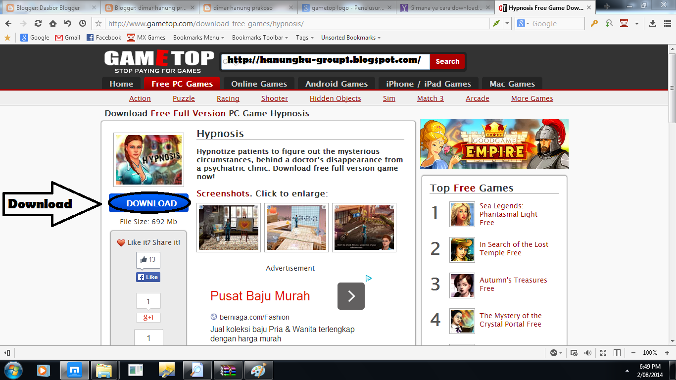 Cara Download di Gametop - Blog Gado | Download Gratis