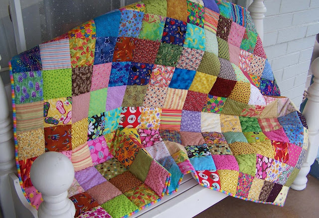 Treasures-n-Textures: A Colorful Patchwork Quilt for Granddaughter # 1
