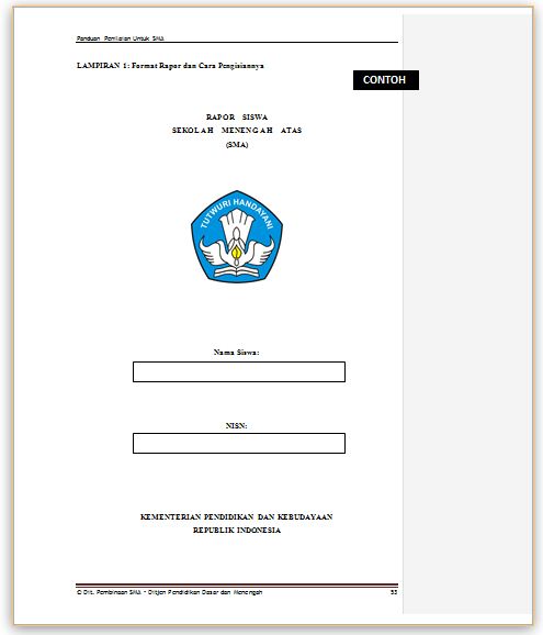 Download Format Rapor SMA Terbaru 2015 Sesuai Dengan Panduan Penilaian ...