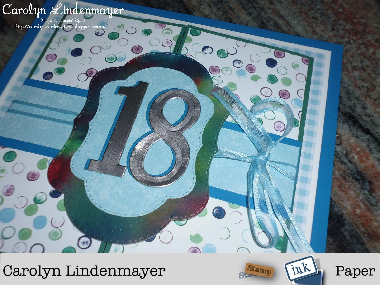 Stamp Ink Paper #187 - Monochromatic for Anna's 18th Birthday Card