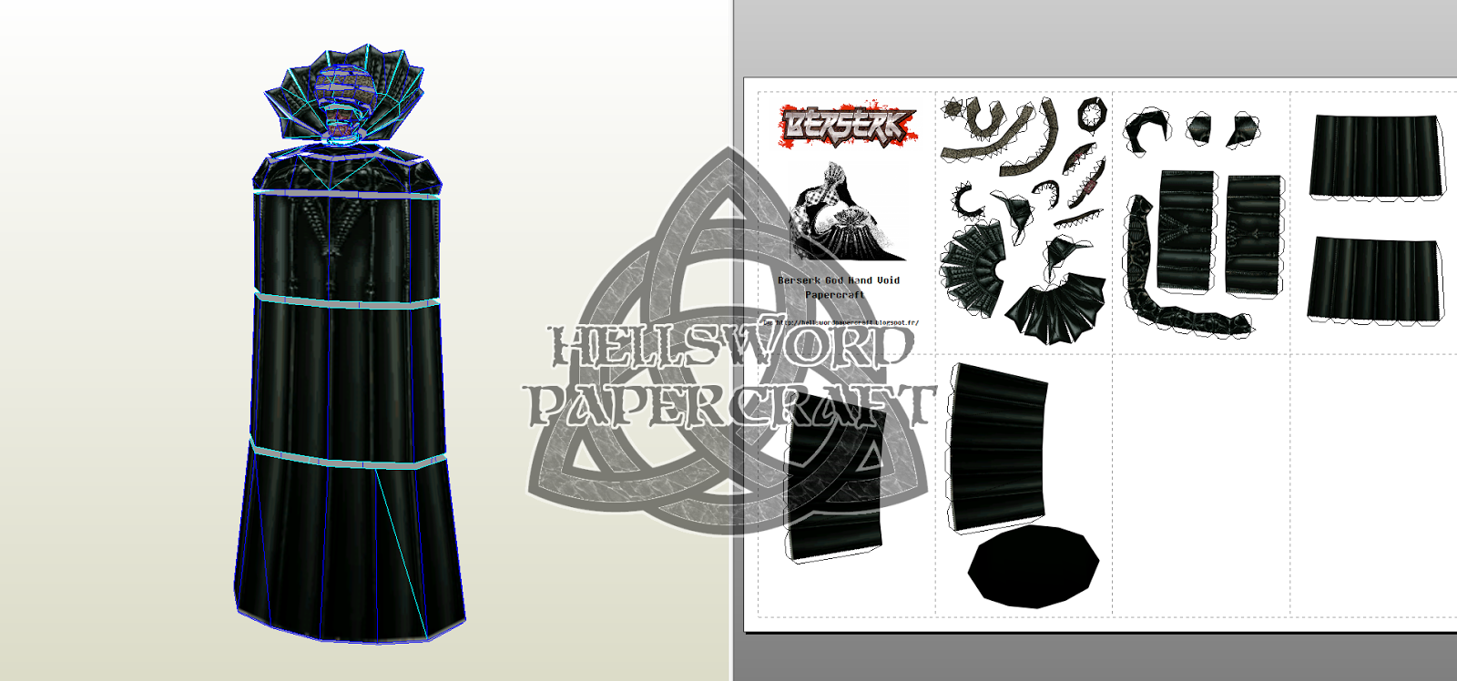 Hellsword Papercraft: Berserk God Hand Void Papercraft