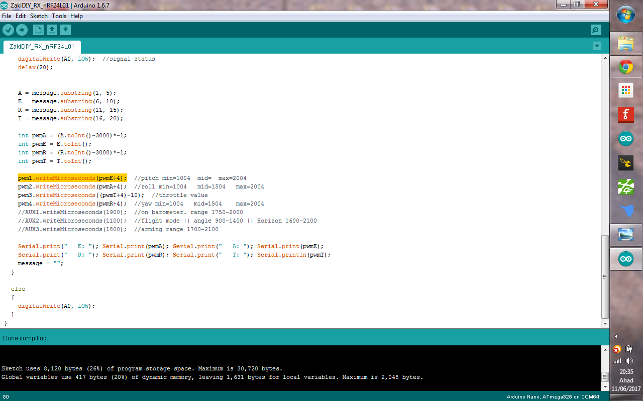 Simple Arduino Program Arduino Diy Transmitter And Receiver For Quadcopterdroneuav At9