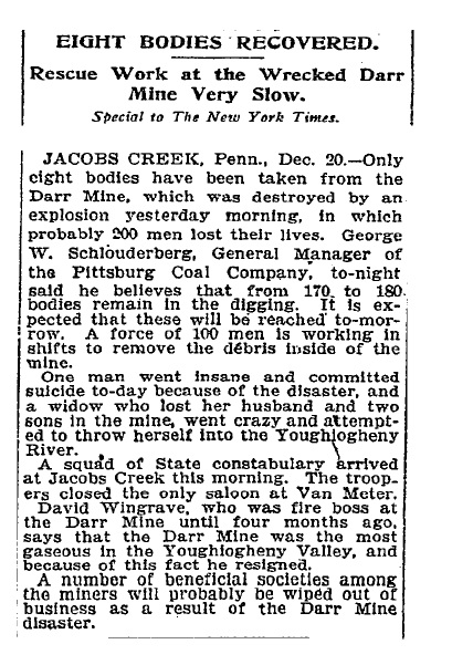 Old Industry of Southwestern Pennsylvania : The Darr Mine Disaster