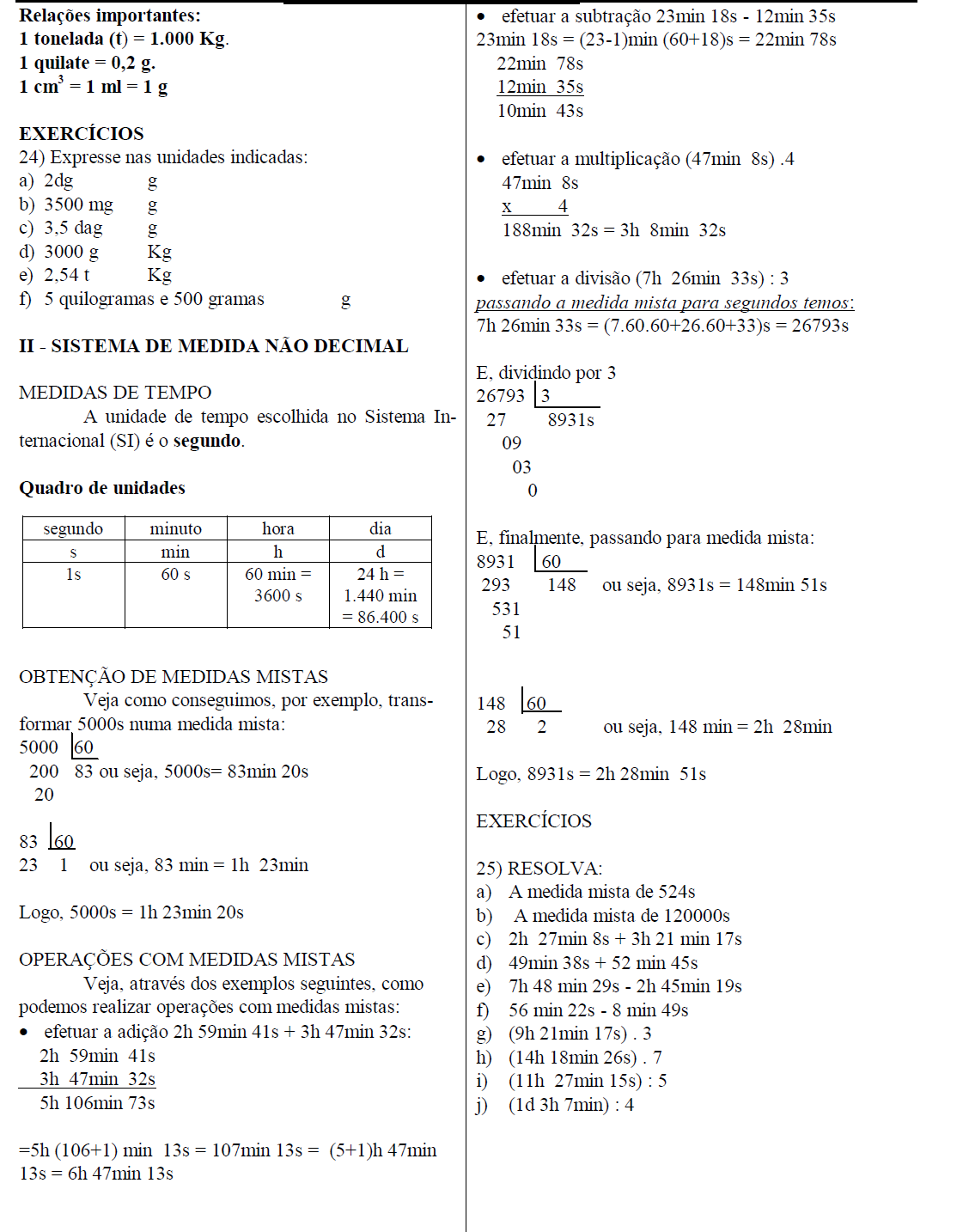 Exercicios De Conversão De Unidades - FDPLEARN