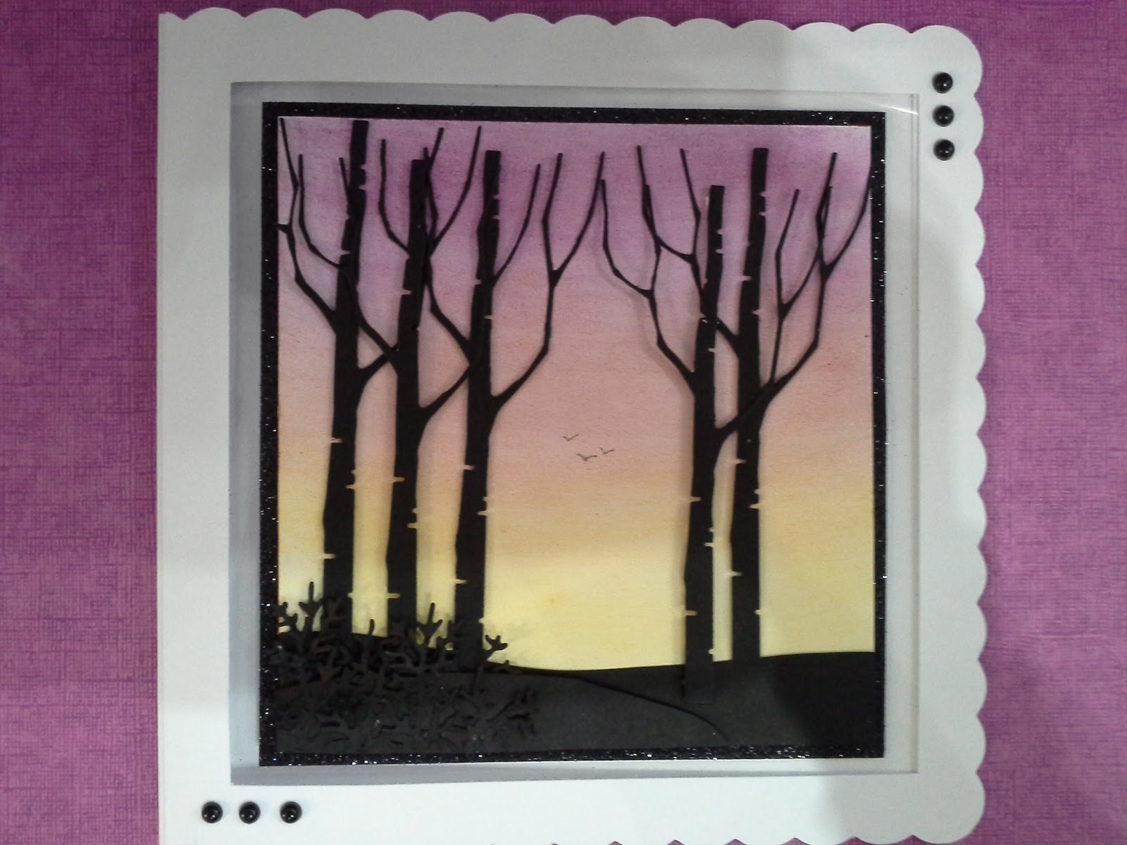 Dandie Crafts : Birch Tree Silhouette Card Tutorial