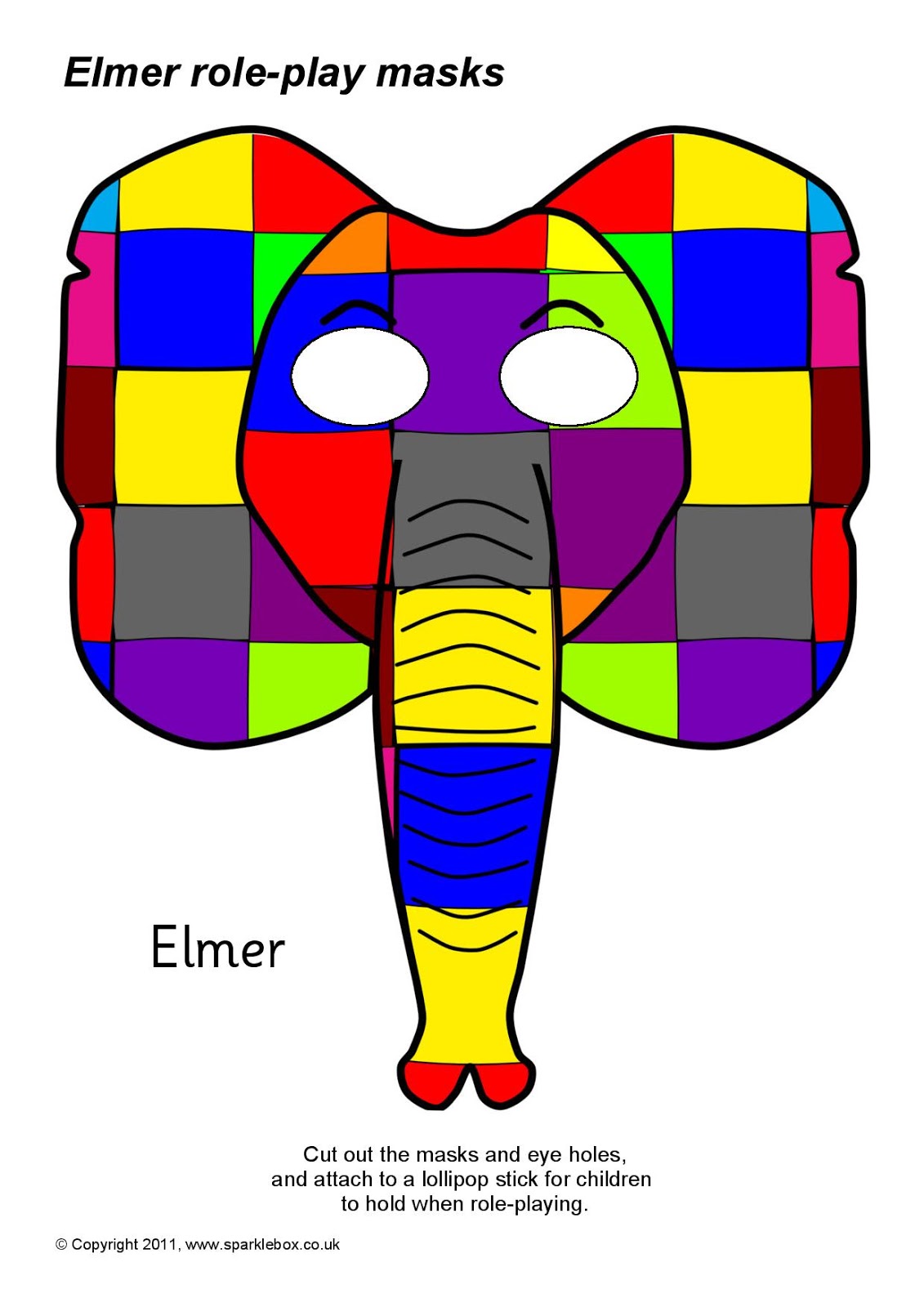 Elmer Printable Pattern