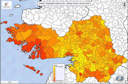 Galway County Map Area - Map of Ireland City Regional Political