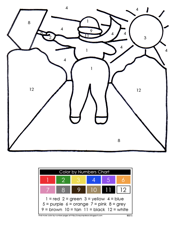 Crayon Palace: Color-by-number: Shoveling Snow