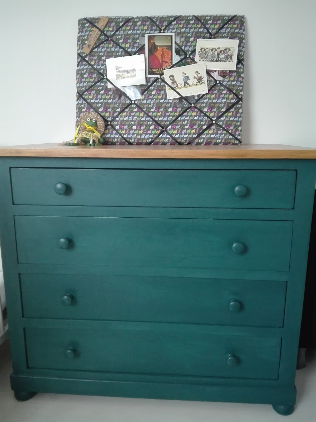 DIY commode bleu pétrole