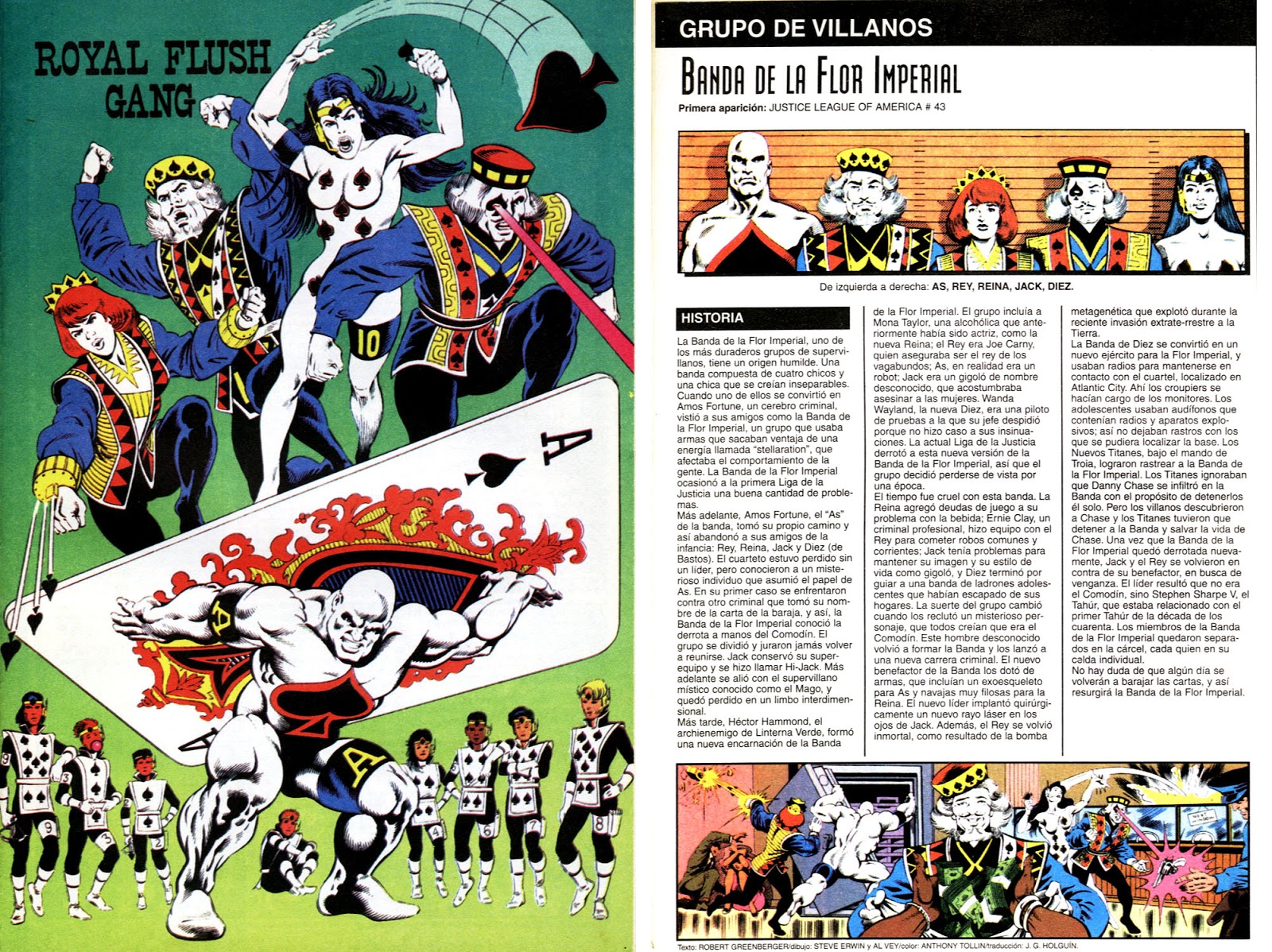 Fichas de Superheroes Marvel y DC: Escalera Real (Royal Flush Gang)