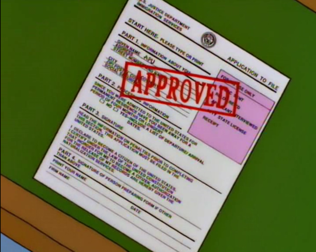 The Simpsons´Men Proiektua: 07x23-Much Apu about nothing: Etorkina