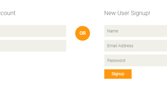 Horizontal login and signup form layout fully responsive view in Bootstrap