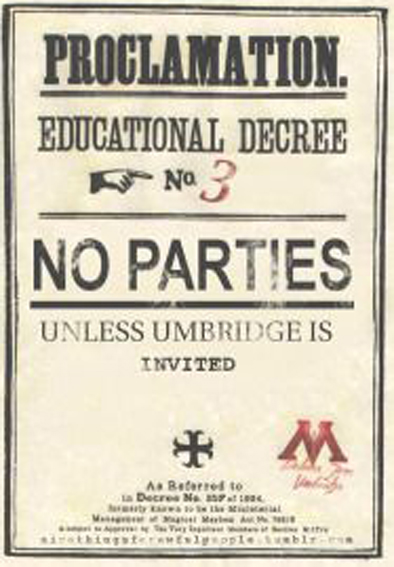 Harry Potter World: DECRETOS DE UMBRIDGE