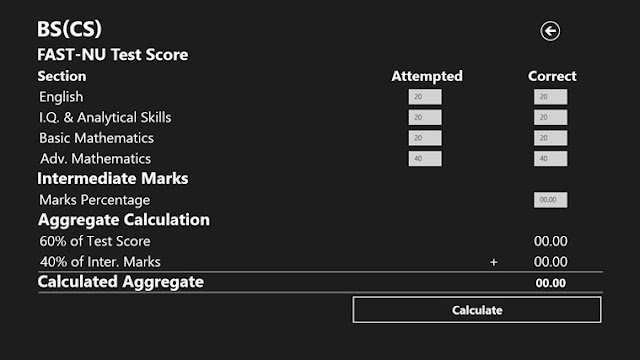 Fast nuces aggregate calculator for entry test 2015 | Tech beverage