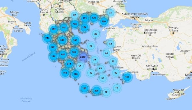 Ο χάρτης της ηλεκτρομαγνητικής ακτινοβολίας στην Ελλάδα - Τυραννόσαυρος