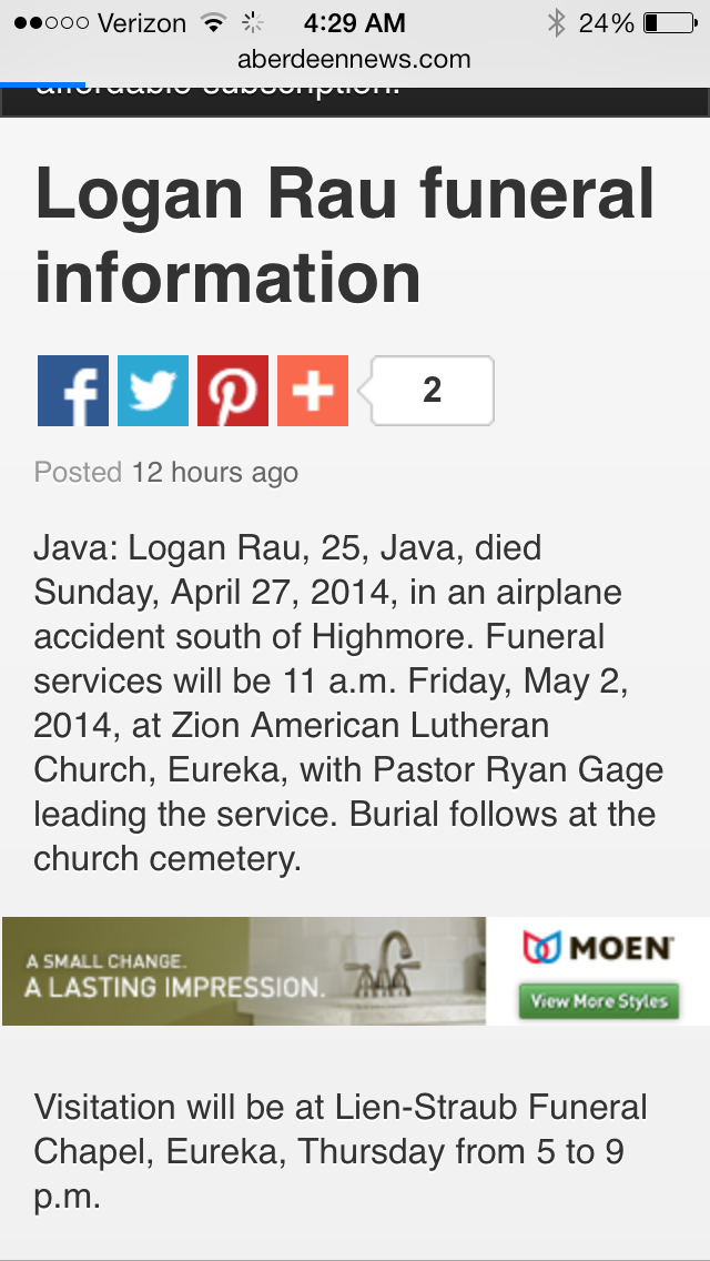 RCC Blog: Logan Rau funeral info