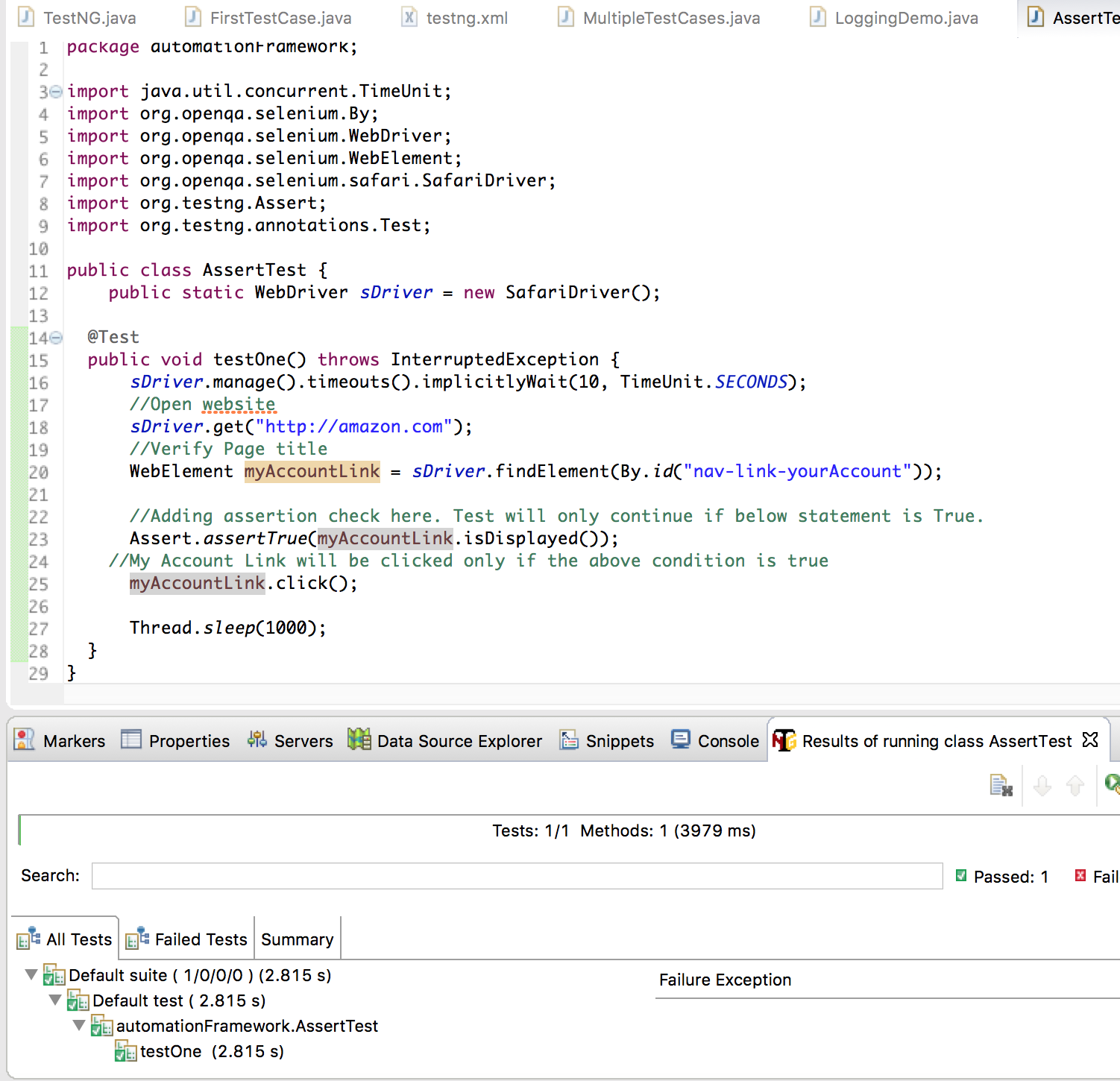 Learn Selenium Testng Webdriver Framework From Scratch Testng Asserts Example And Explanation
