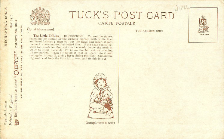 "MAKE DO DOLLS": Ingenious Raphael Tuck Postcards-1922