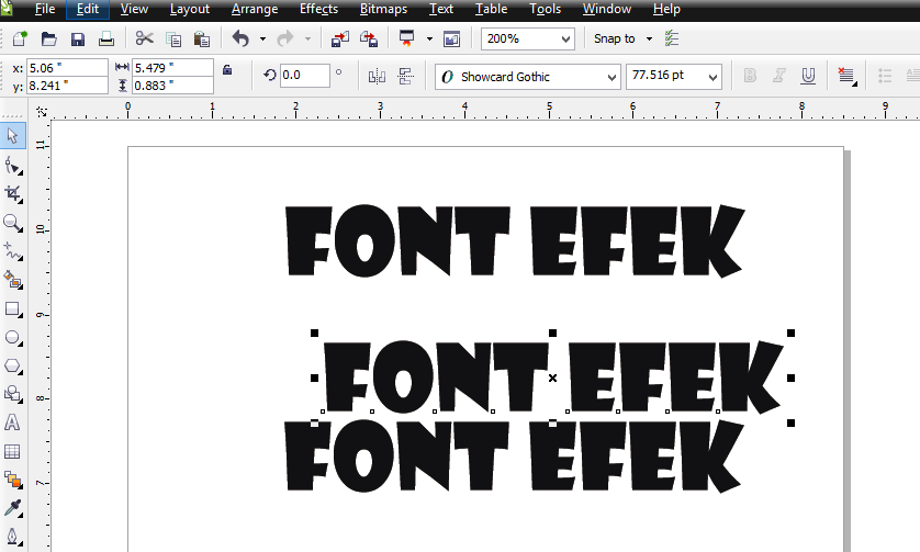 Membuat Efek Font Simpel dengan Coreldraw ~ Tutorial CorelDraw