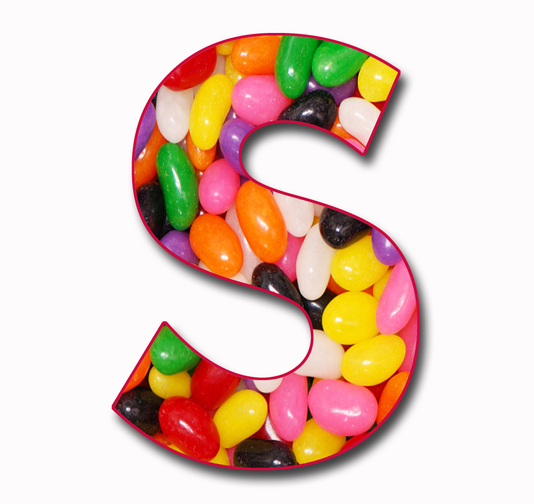 Scrapbook Alphabet: "Jelly Beans" JPG Free Scrapbook Alphabet Letters