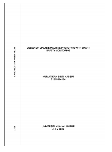 Final Year Project (UNIKL BMI) - Design of Dialysis Machine Prototype ...