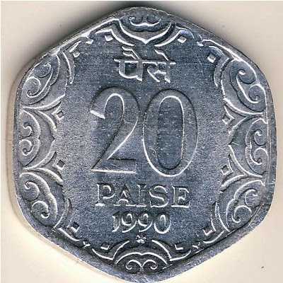 Numismática : 20 paisa - Índia