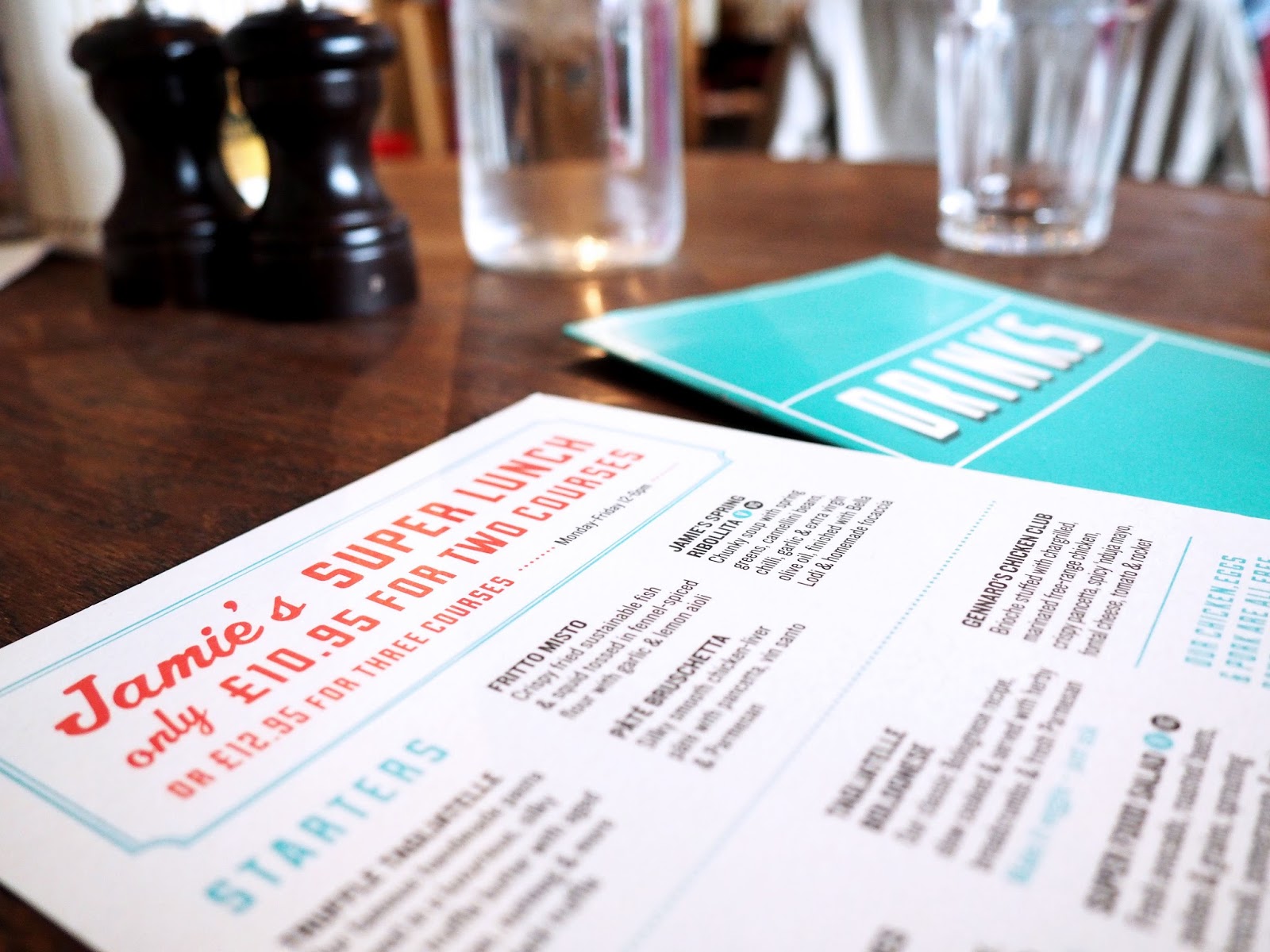 Jamie's Italian Super Lunch Menu - The Fun Money Club