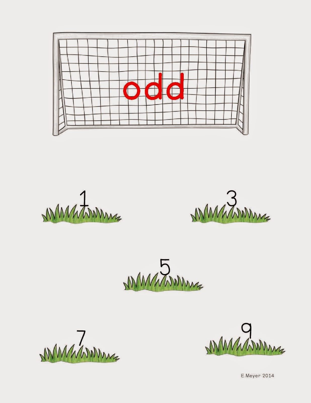 GrowinginPre-K and K: Soccer Odd and Even Number Freebie