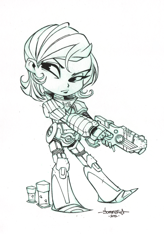 Red J :: A Blog of Art by Jon Sommariva: Chibi Female Shepard :: Mass ...