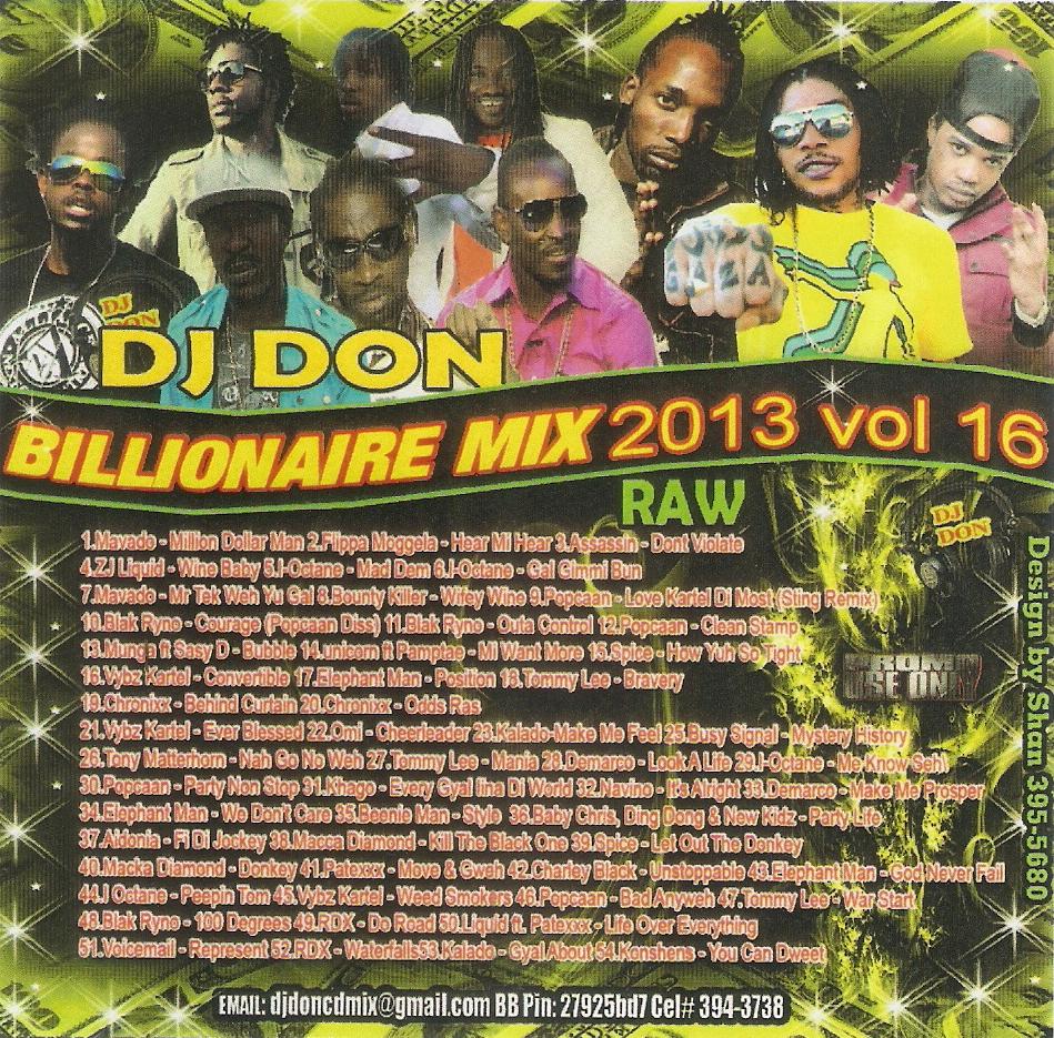 DJ DON - BILLIONAIRE MIX VOL 16 2013 | REGGAETAPESHOP