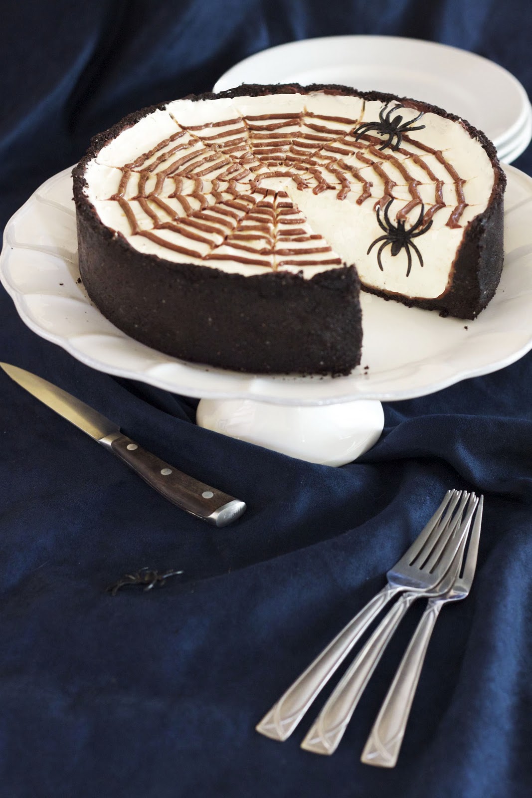Epicurean Mom: No-Bake Spiderweb Cheesecake