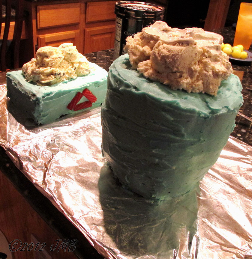 Flora Hiker: Garbage Can & Recyling Bin Cake for Son's Birthday