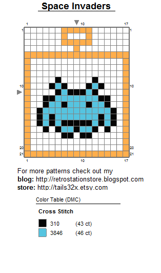 Pixel Stitch: DIY Space Invader project - Free Space Invaders Pattern ...