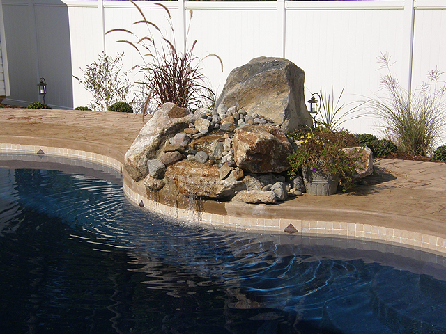 Pool Tile: Natural Rock and Waterline Tile