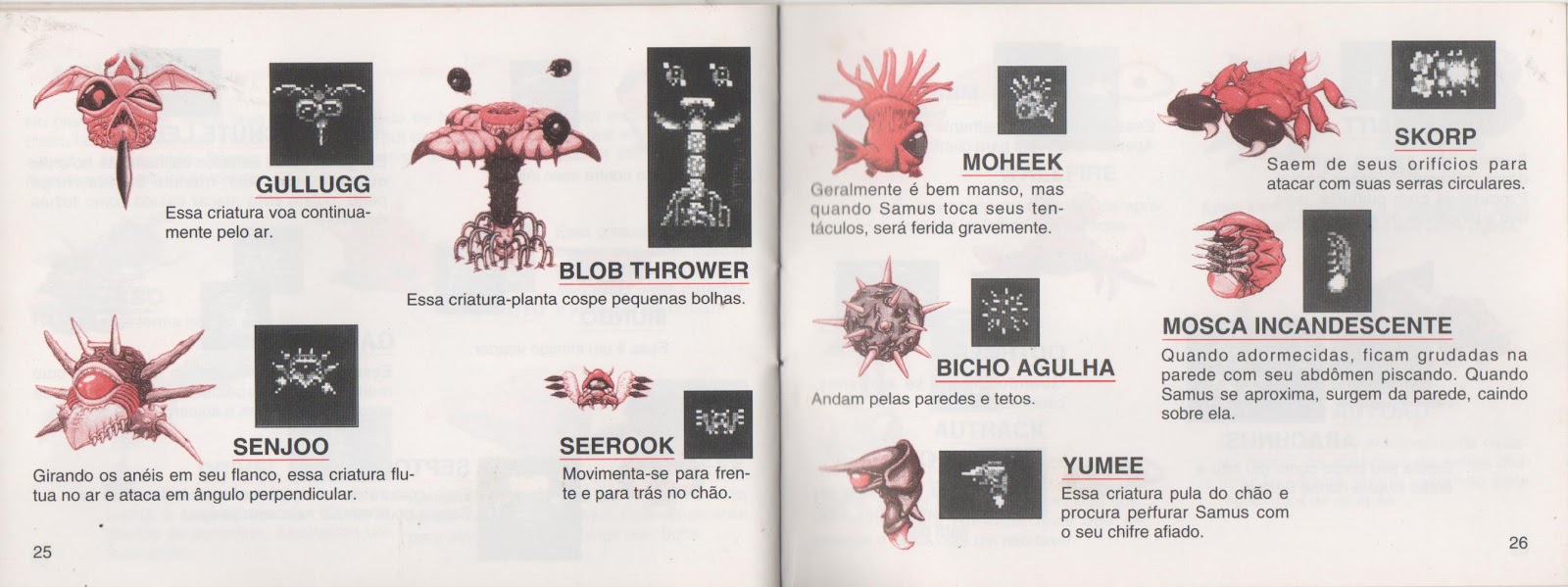 Metroid II: Return of Samus (Game Boy, BR) Manual Scans