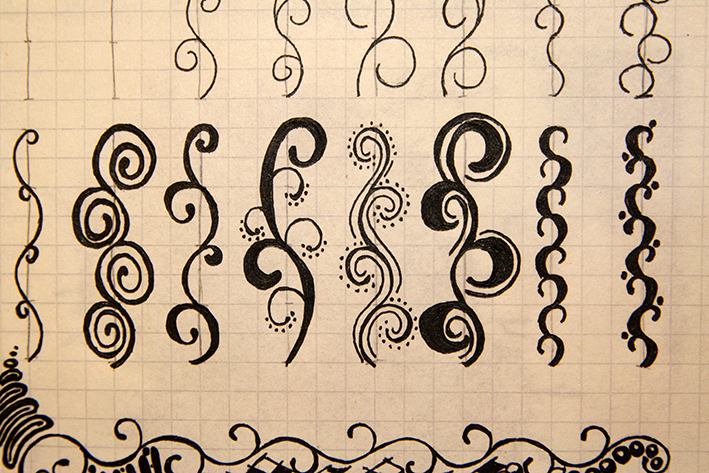 Рамбутан творческий блог: ZENTANGLE. Завитушки ScrollWork Tutorial (7)