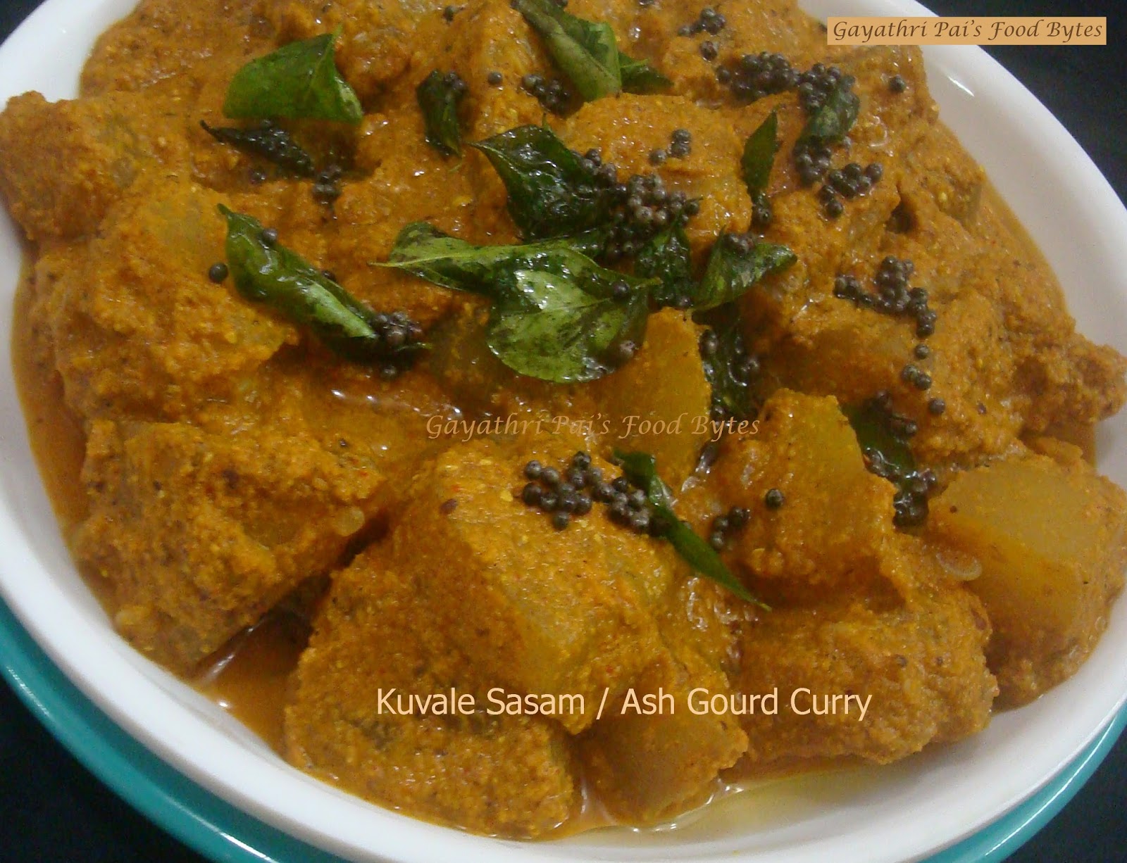 Gayathri Pai's Food Bytes: Kuvale Sasam/ Ash Gourd Curry~ 1.