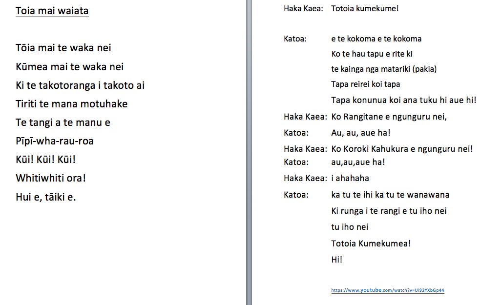 CSNS Kapa Haka : Toia Mai