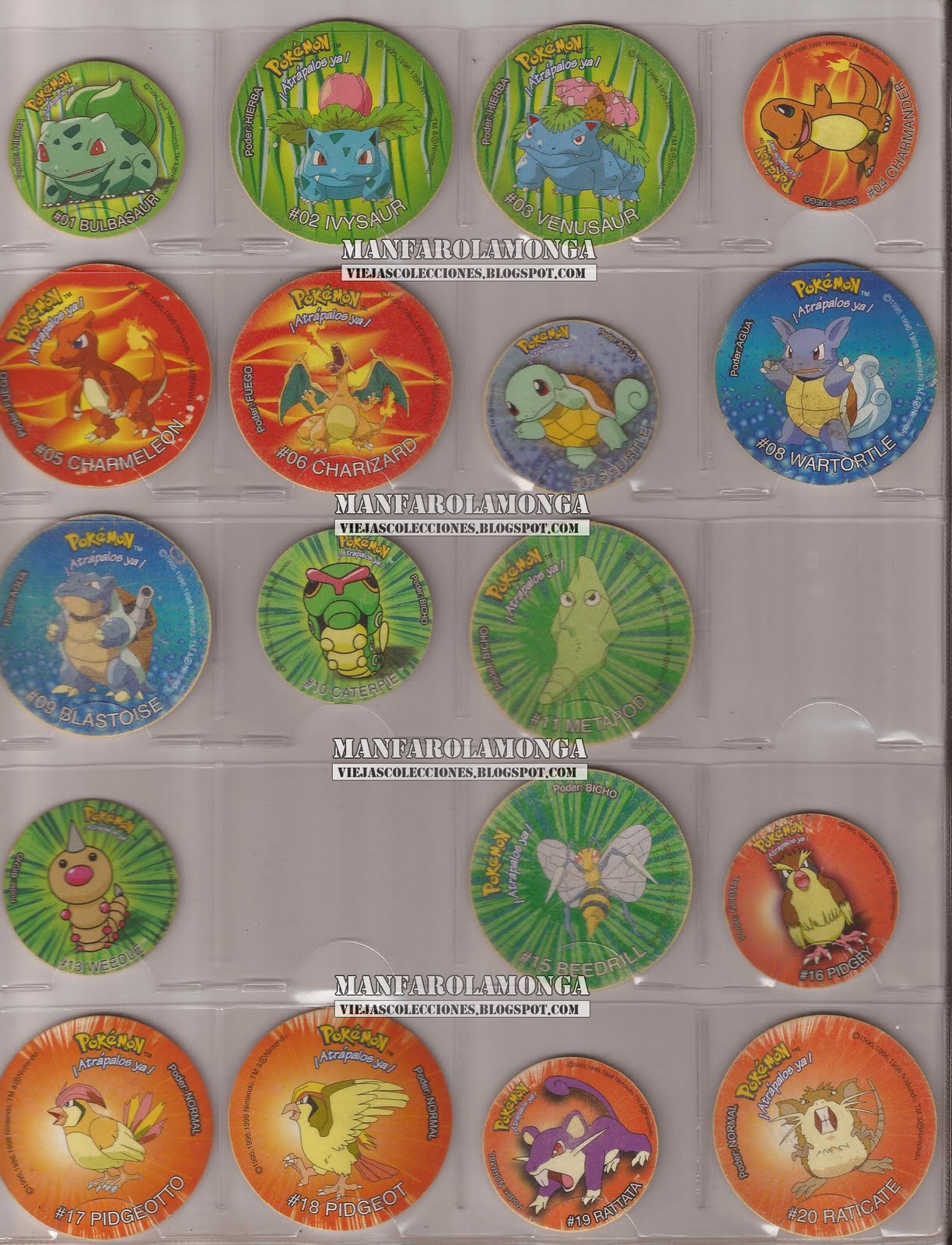 Viejas Colecciones: 1999-Tazos Pokémon y Gigantazos Pokémon