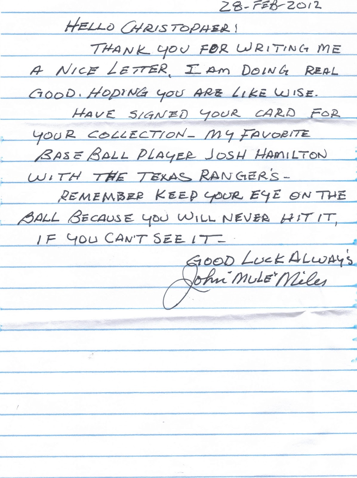 foul bunt: Chris Got Mail