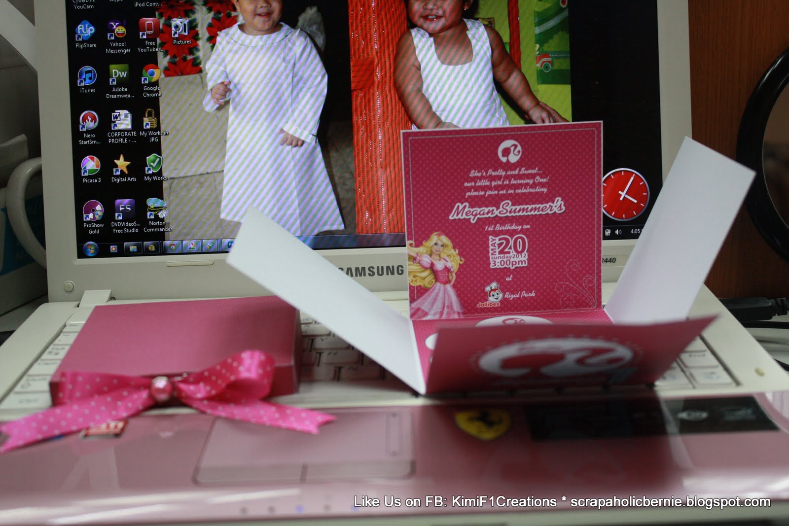 F1 Digital Scrapaholic: Barbie Exploding Box Invitation